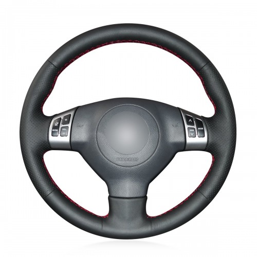 Loncky Auto Custom Fit OEM Black Genuine Leather Steering Wheel Covers for Suzuki Swift Sport 2005 2011 Splash 2007 2015 for Opel Agila 2008 2015 for Vauxhall Agila 2008 2015 Accessories